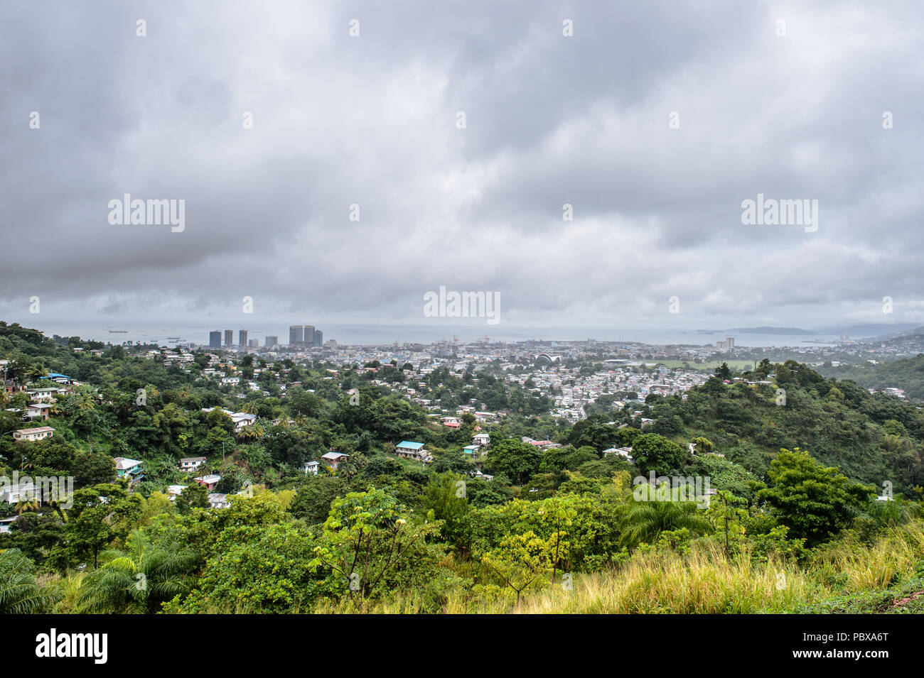 Panoramic view of Port of Spain, Trinidad and Tobago Stock Photo - Alamy