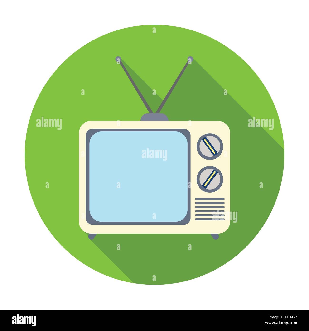 Television advertising icon in flat style isolated on white background ...