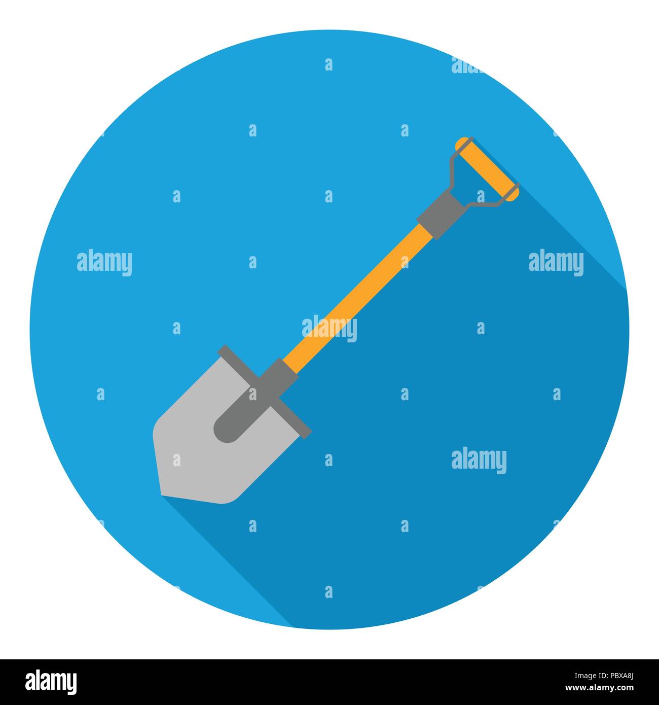 Shovel icon in flat style isolated on white background. Mine symbol ...
