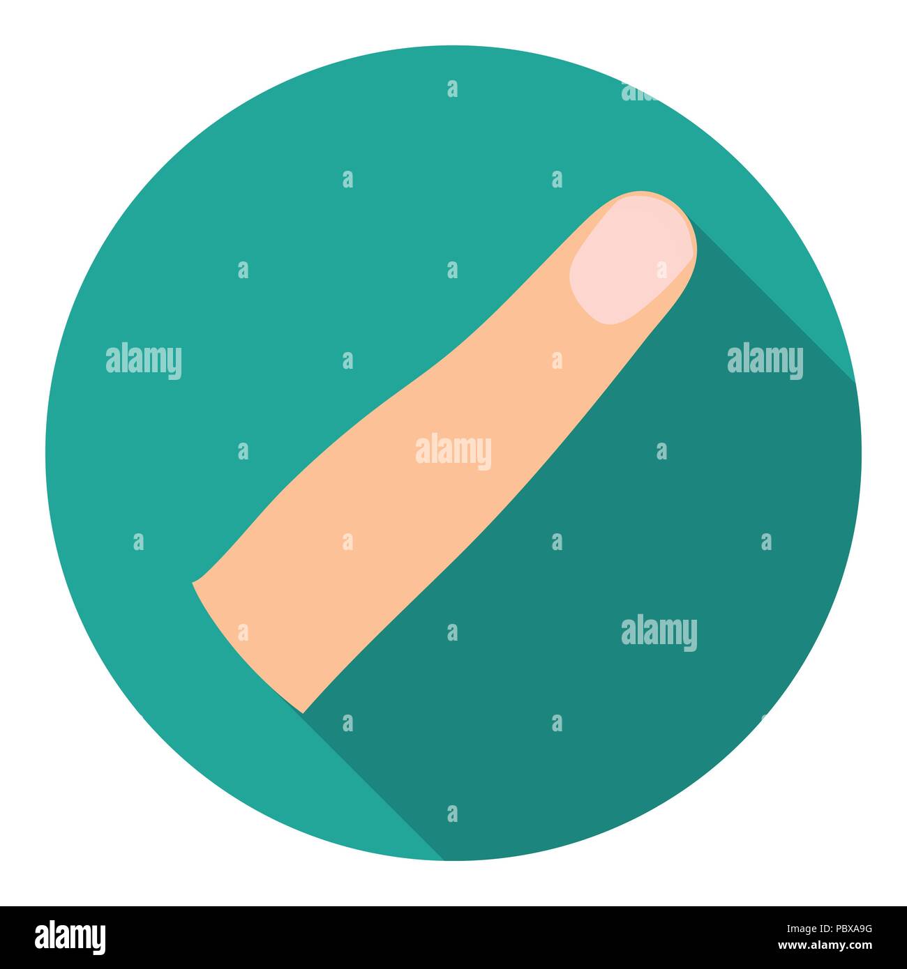 Finger icon in flat style isolated on white background. Part of body ...