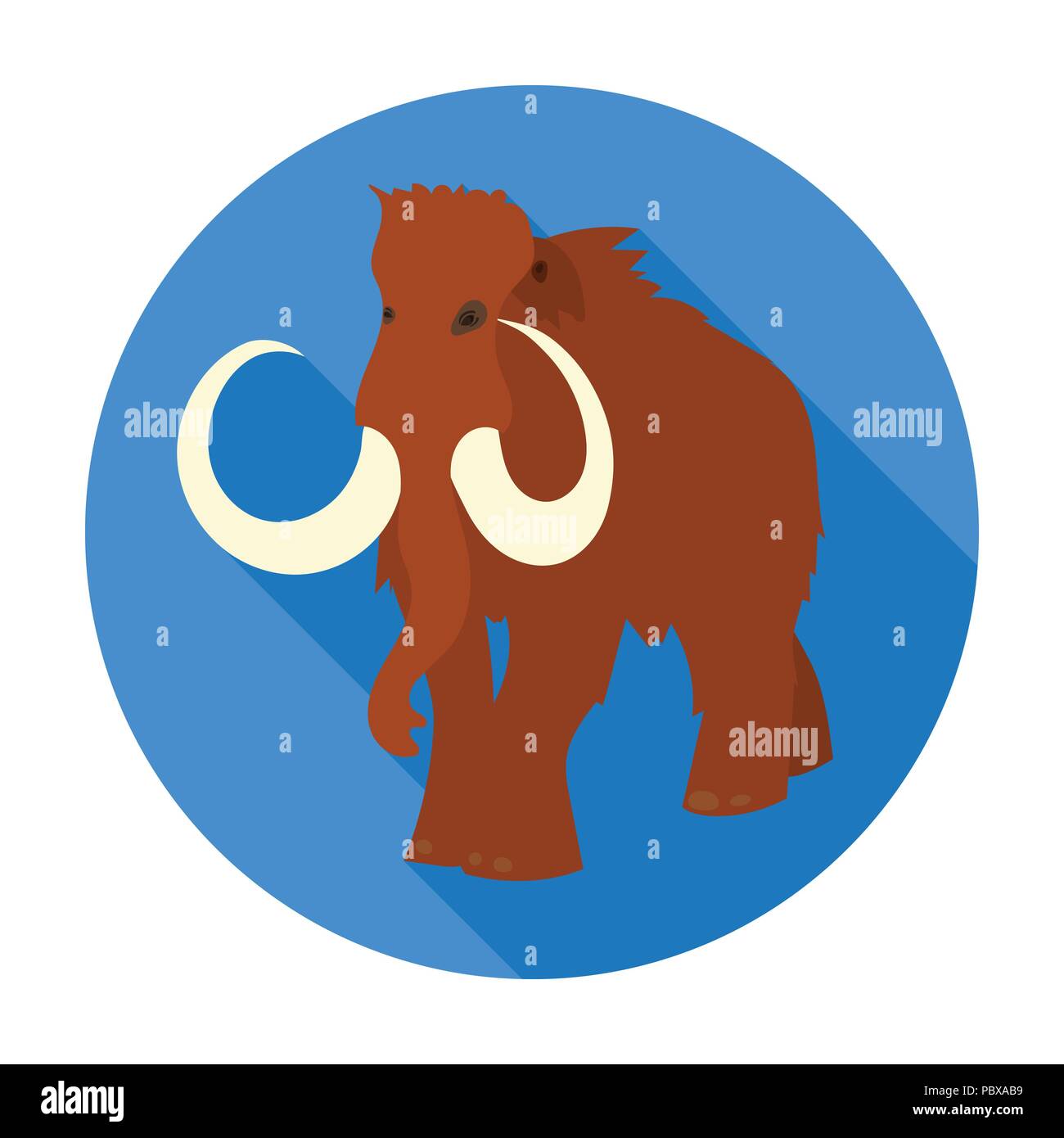 Woolly mammoth icon in flat style isolated on white background. Stone ...