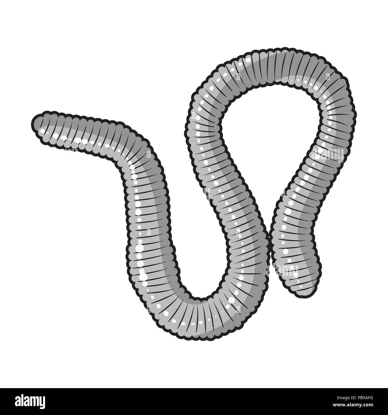 Earthworm icon in monochrome design isolated on white background ...