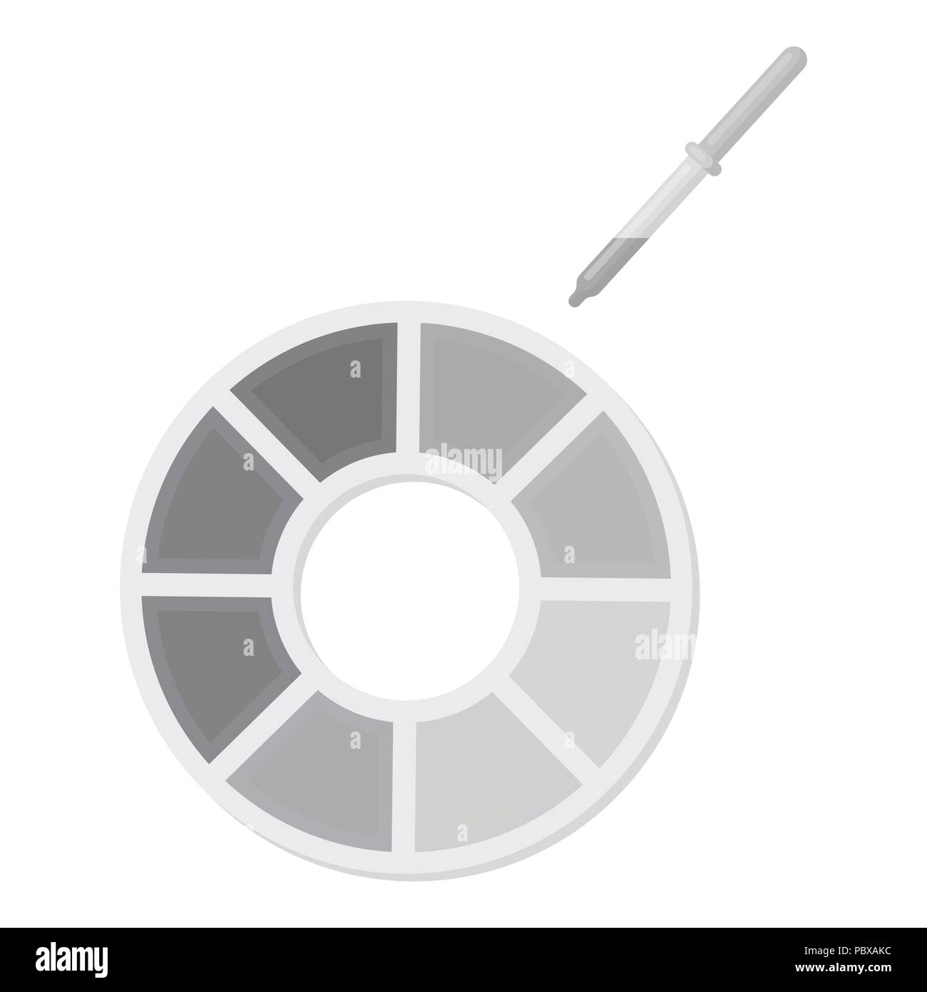Color wheel icon in monochrome style isolated on white background ...