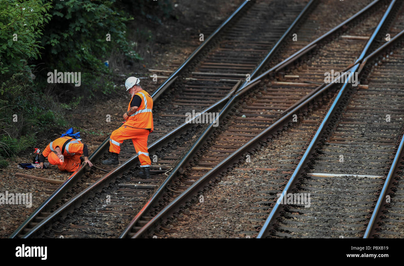 Network rail staff tend hi-res stock photography and images - Alamy