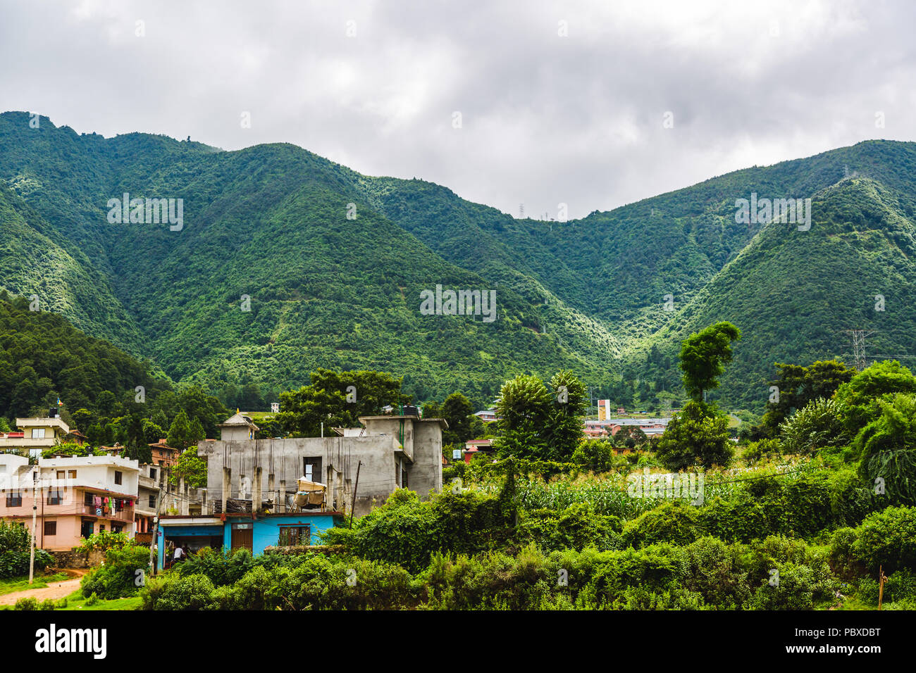 Beautiful green scenery of Nepal in Summer,Scene of Himalayas ...