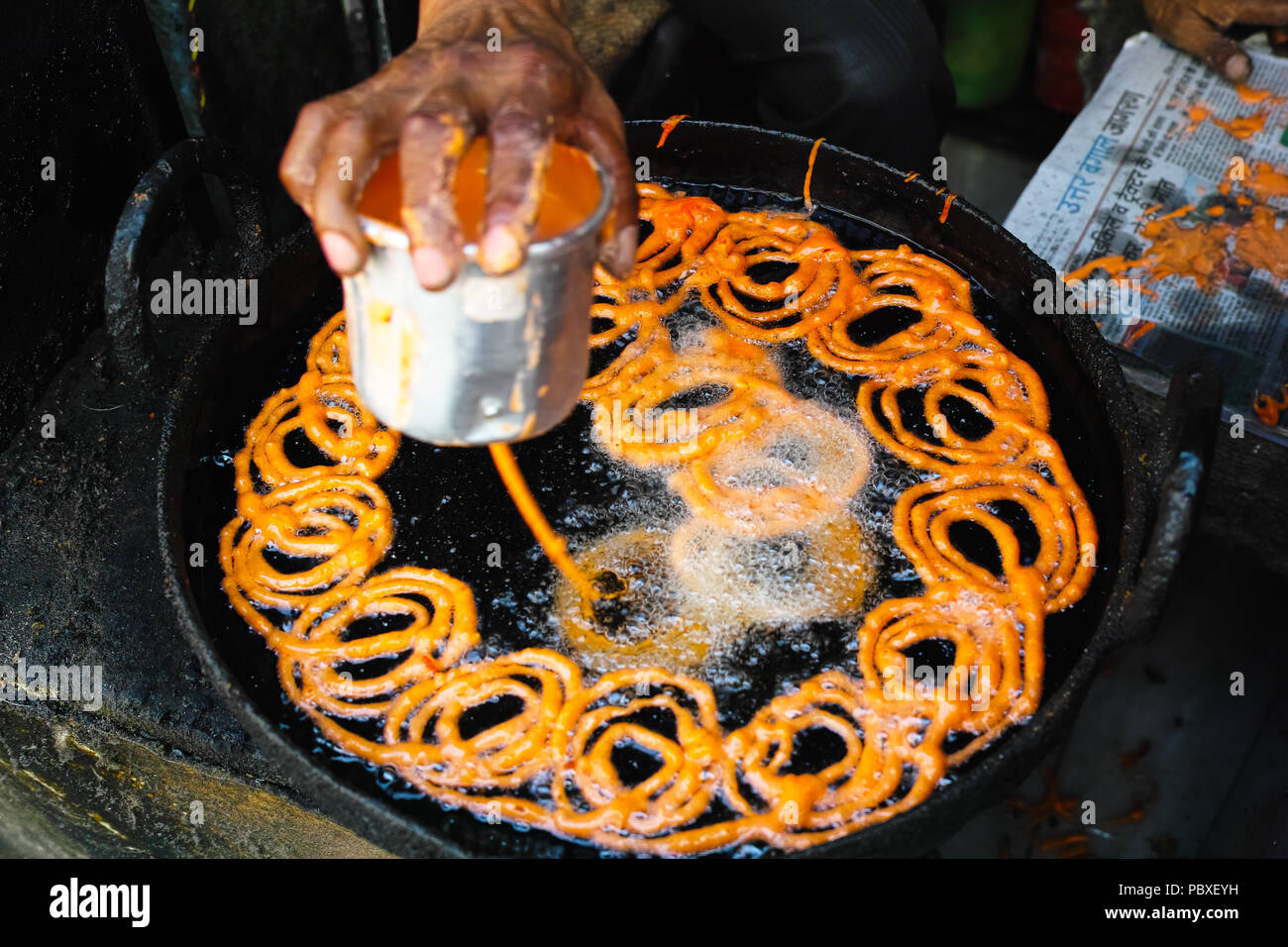 Making indian sweet snacks Jalebis, Kalimpong, India Stock Photo - Alamy