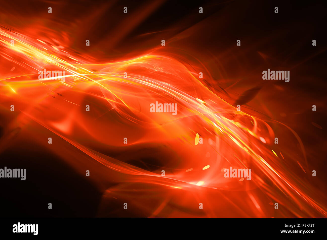 Fiery futuristic glowing plasma flow, computer generated abstract background, 3D rendering Stock ...