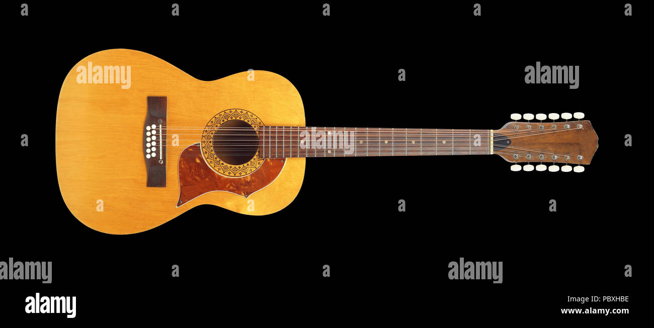 Musical instrument - Front view vintage twelve-string acoustic guitar ...