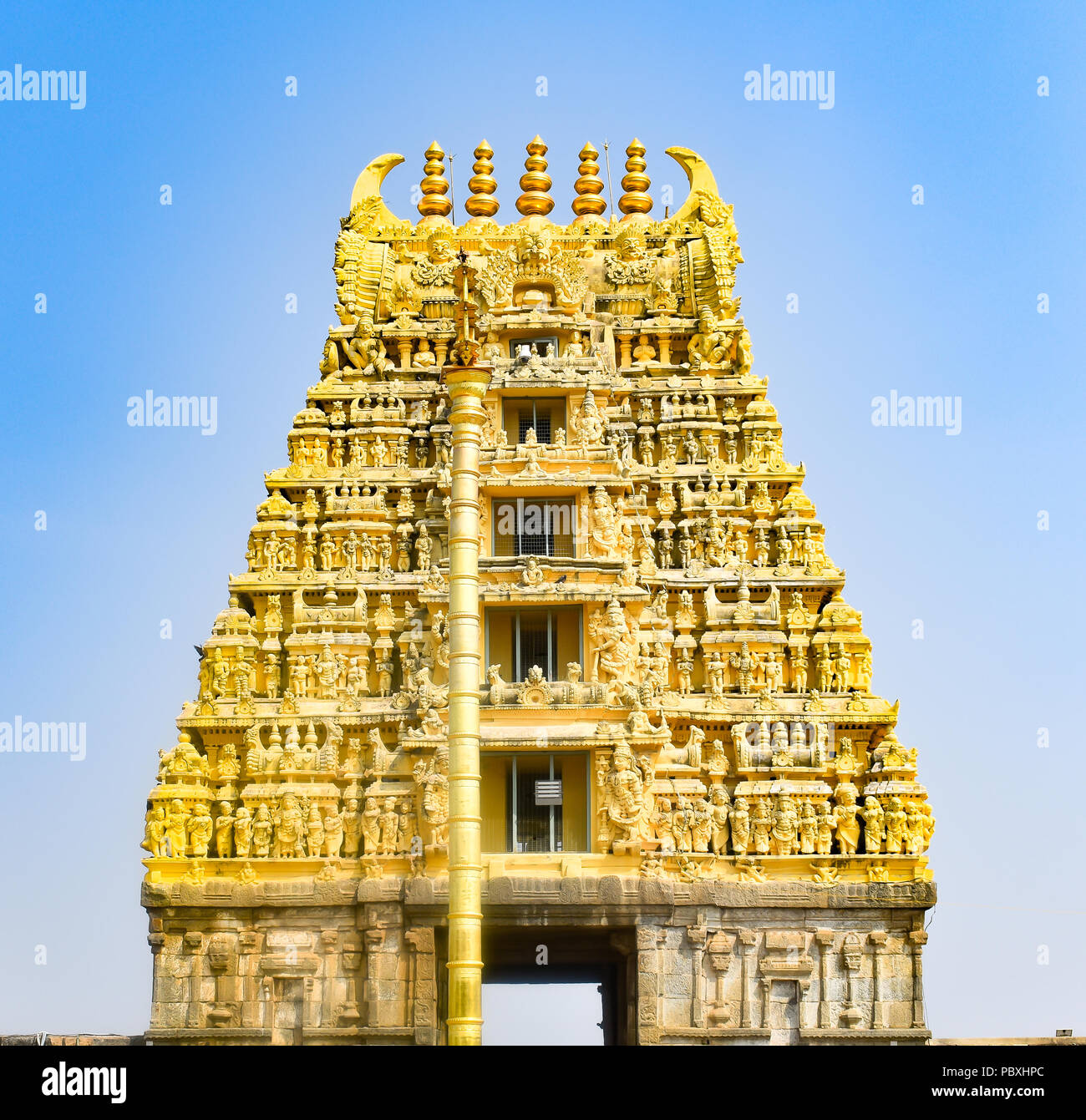 Beluru Temple Gopura Entrance Stock Photo - Alamy