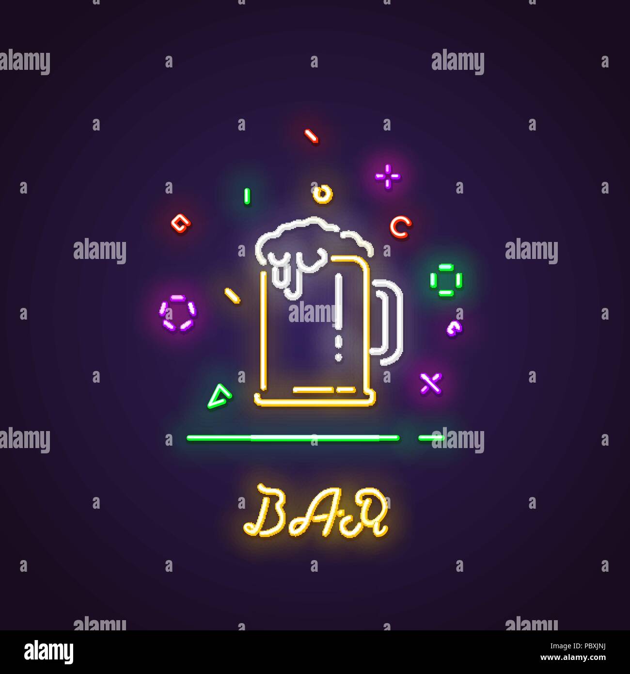 Neon beer sign hi-res stock photography and images - Alamy