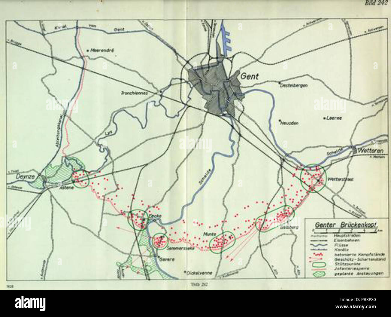 243 Ghent, Bunker kaart, 1941 Stock Photo - Alamy
