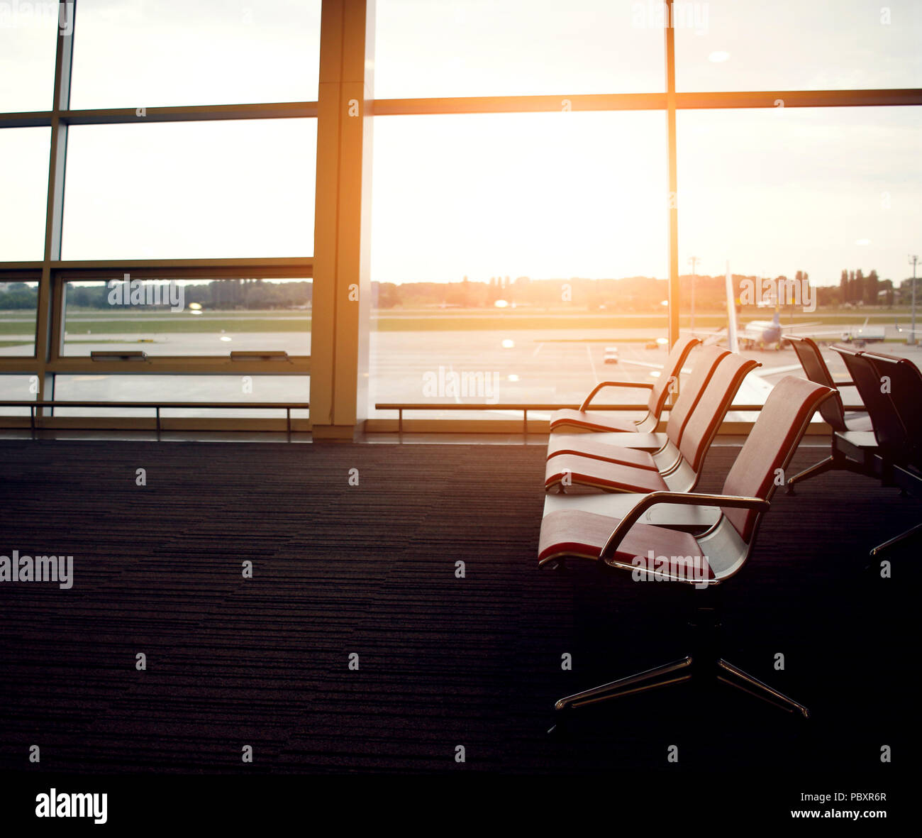 airport terminal waiting room business aviation background Stock Photo ...