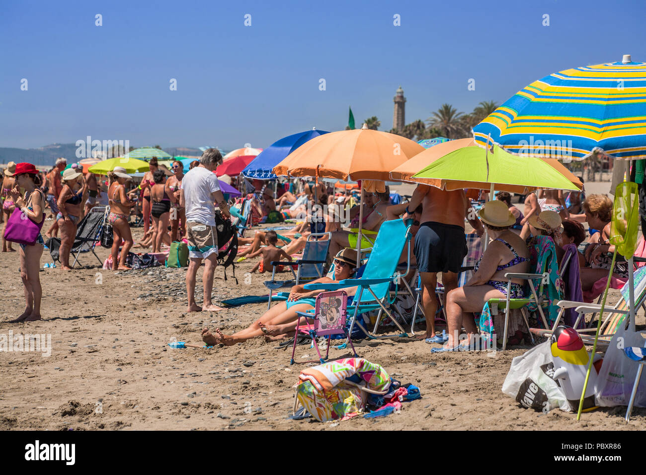 crowded 'la Rada' beach in Estepona,Spain Stock Photo - Alamy