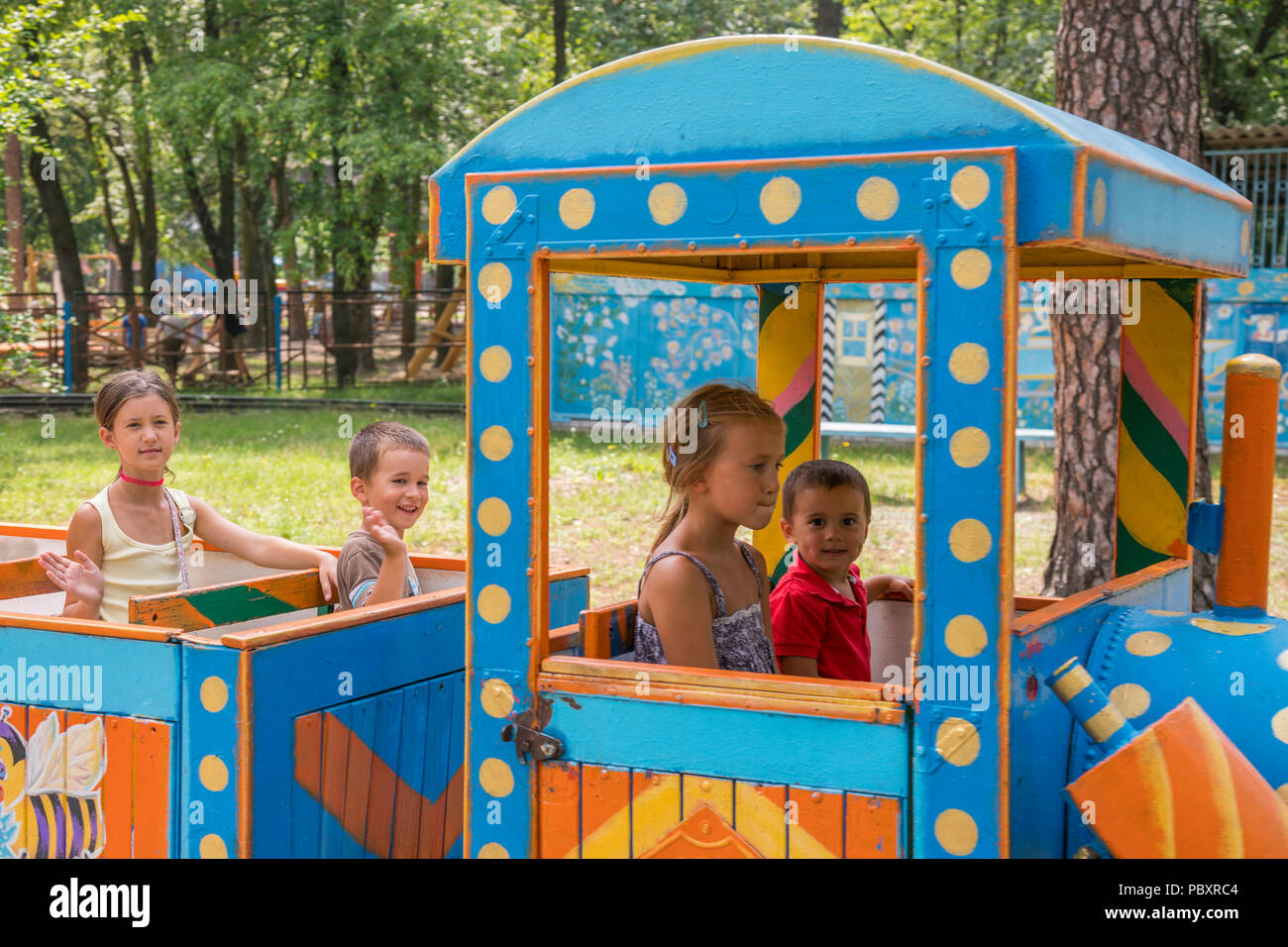 Child playing toy train outdoor hi-res stock photography and images - Alamy