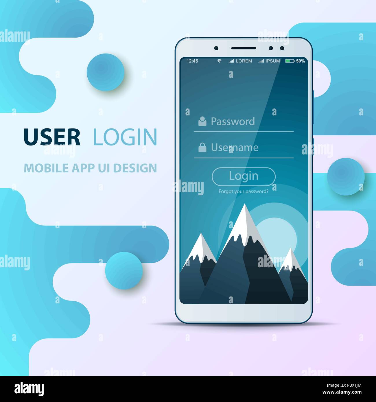 User Interface design. Smartphone icon. Login and password Stock Vector ...