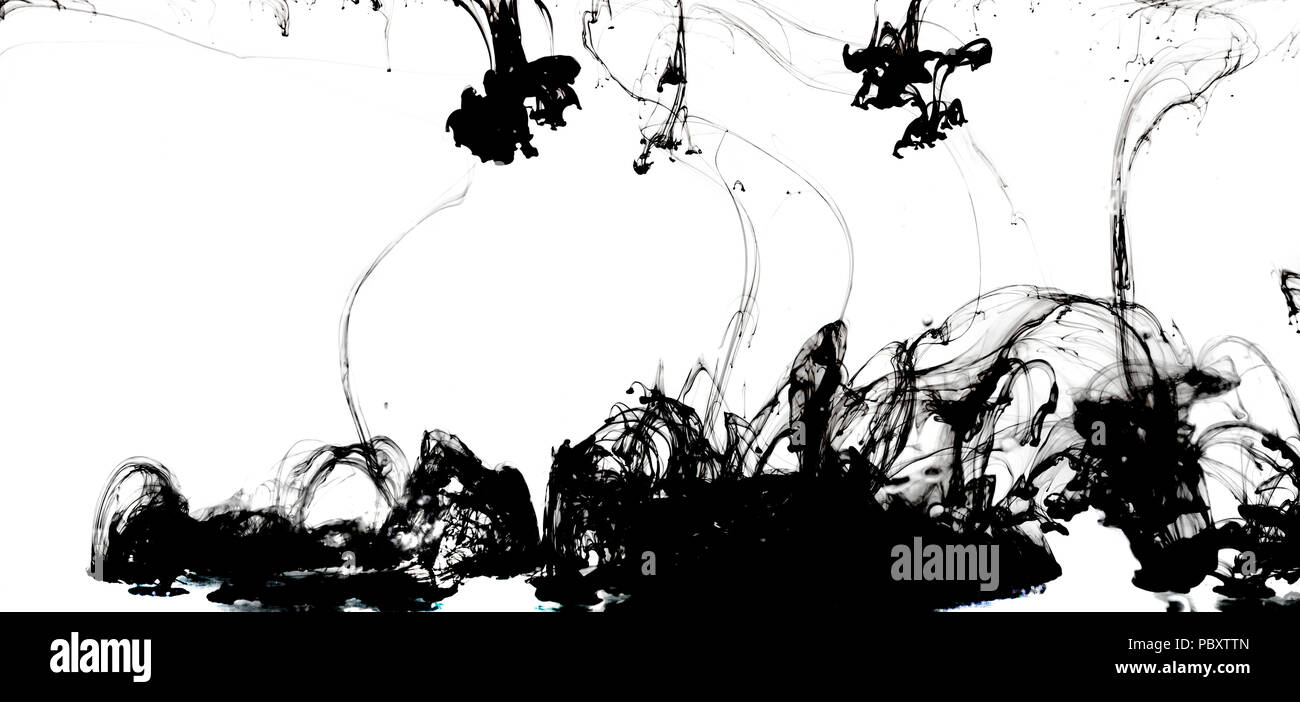 water and black ink lines on white Stock Photo - Alamy
