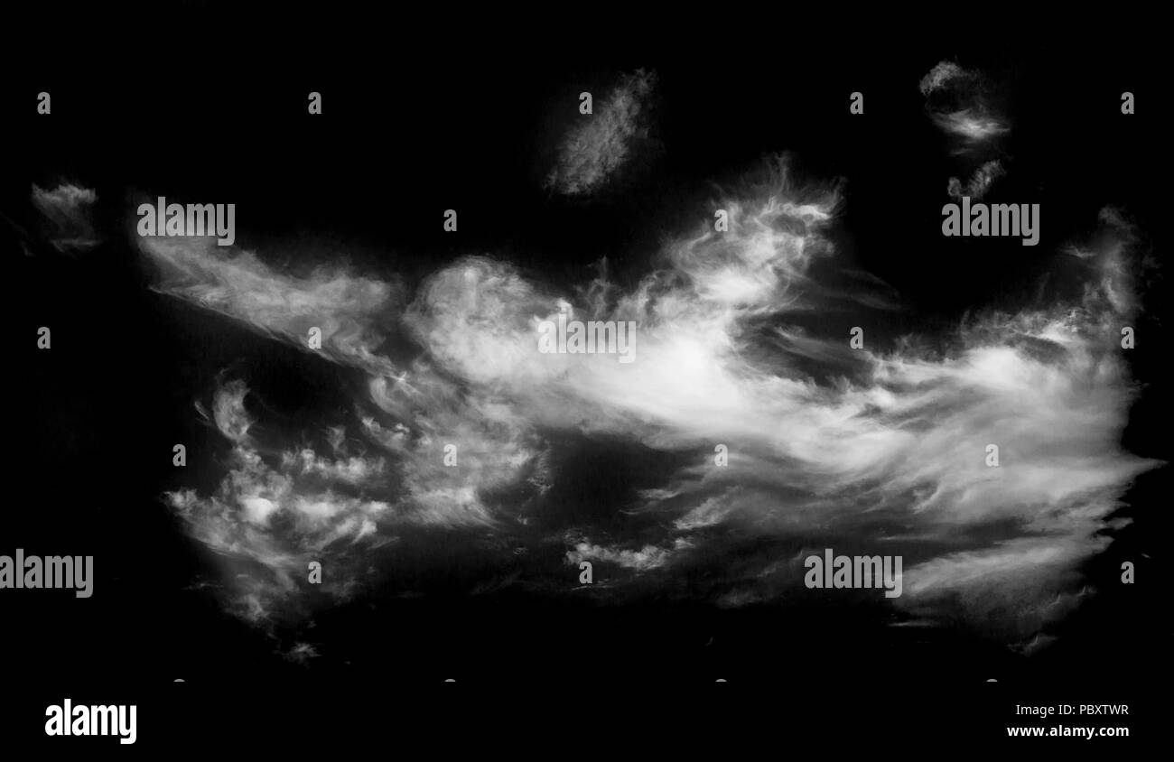 Isolated clouds over black. Design elements Stock Photo - Alamy