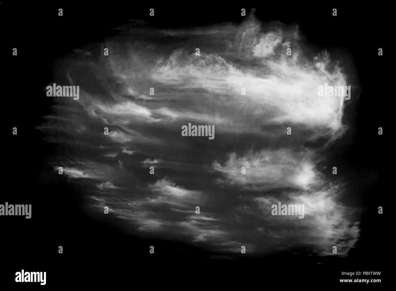 Isolated clouds over black. Design elements Stock Photo - Alamy