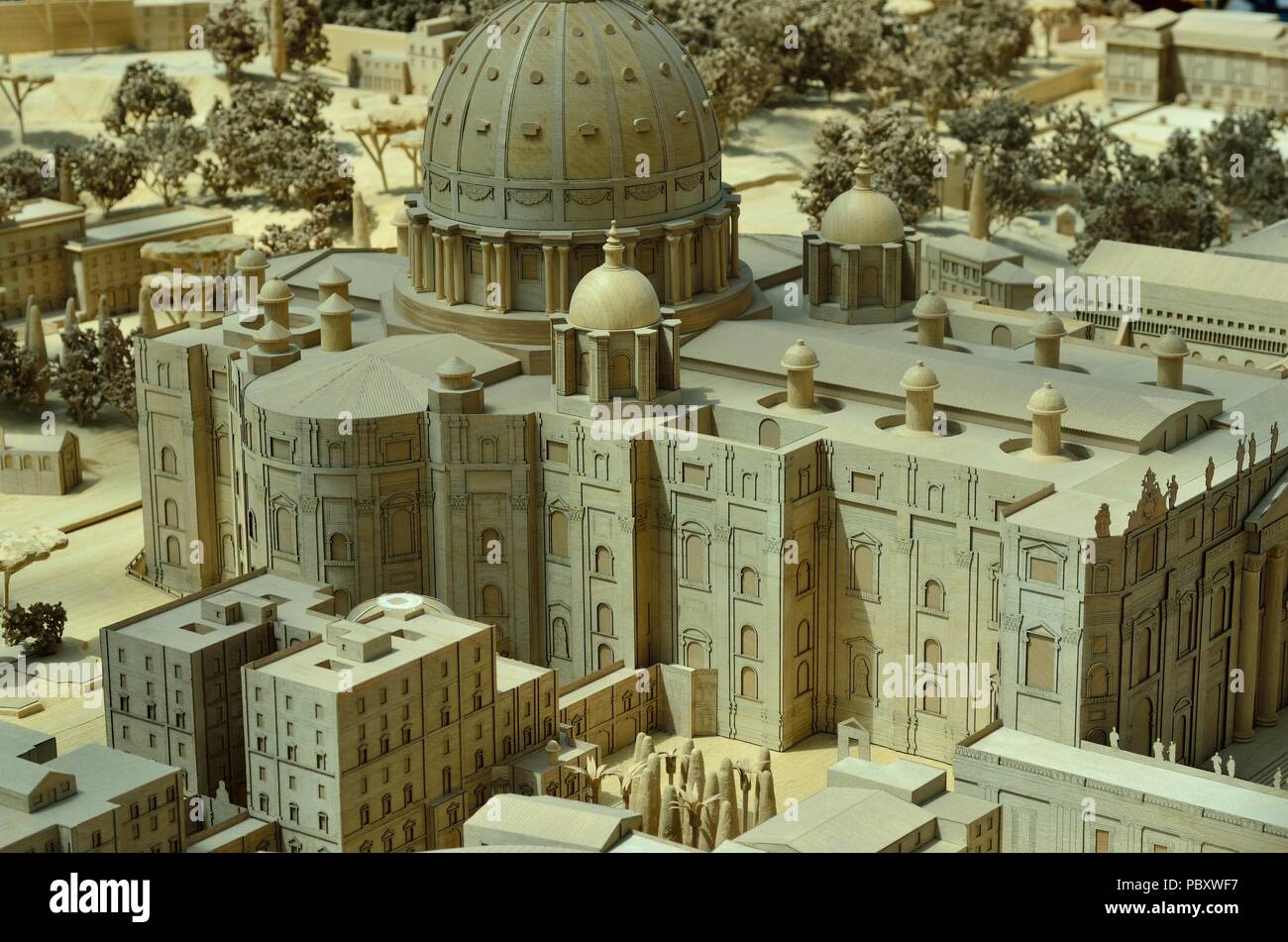 Wooden Scale (miniature) Model of Vatican City displayed inside the ...