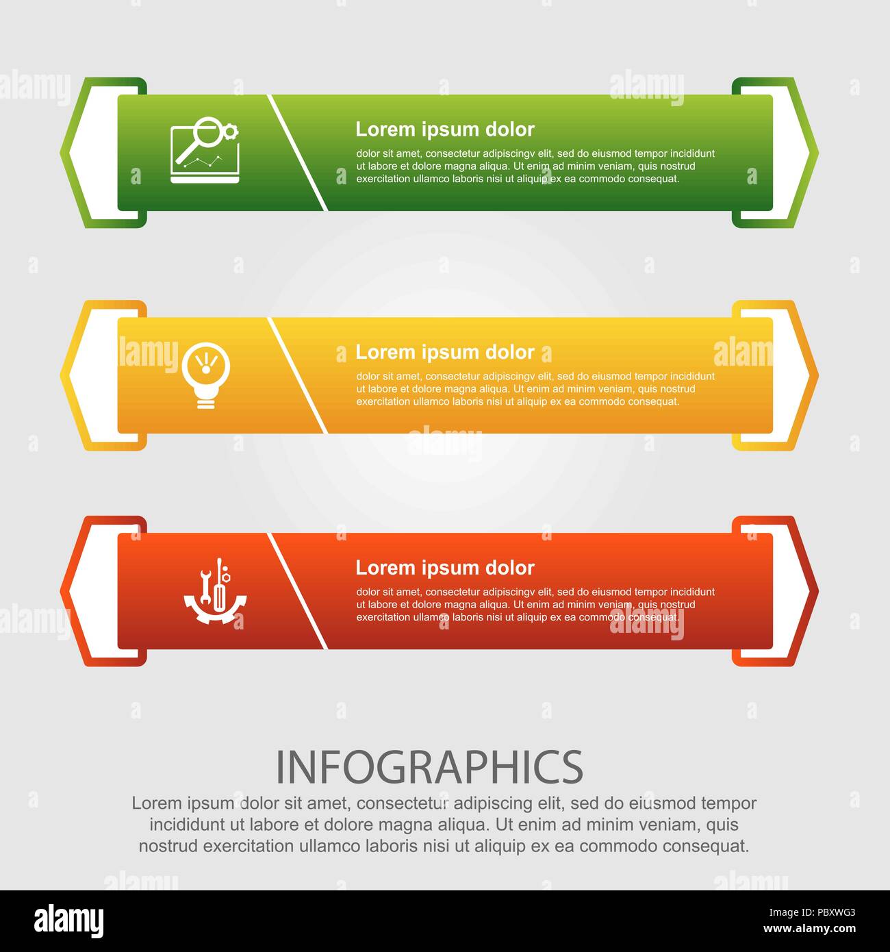 Modern vector illustration. Infographic template with three elements ...