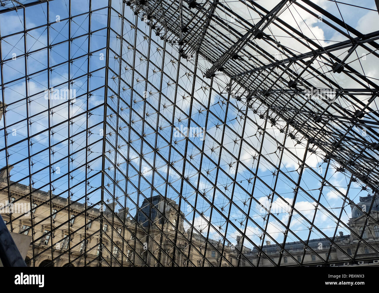 Paris, France - November 2017: The Glass Pyramid in Louvre Paris ...