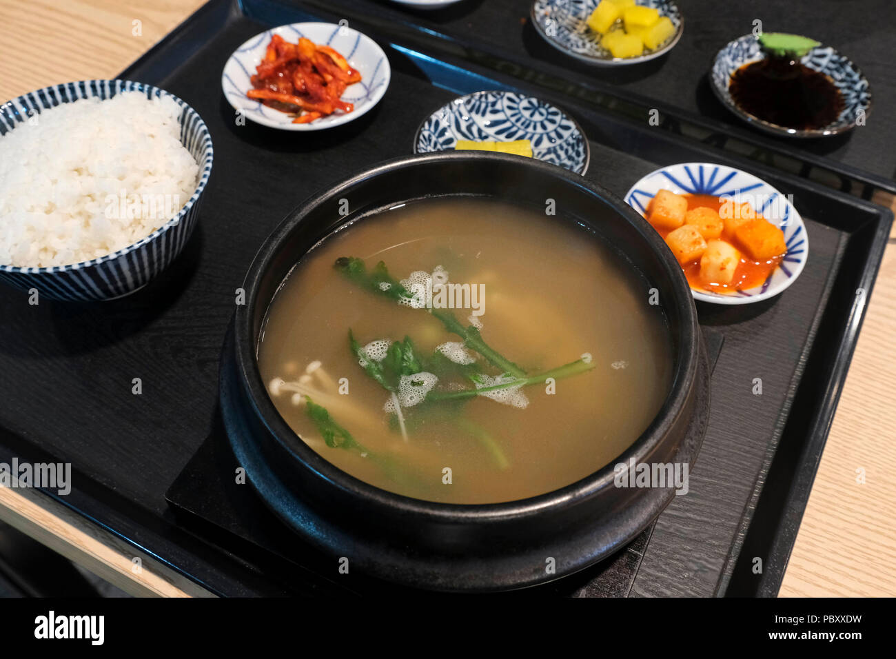 Traditional Korean food served in a fast food eatery in the city of ...