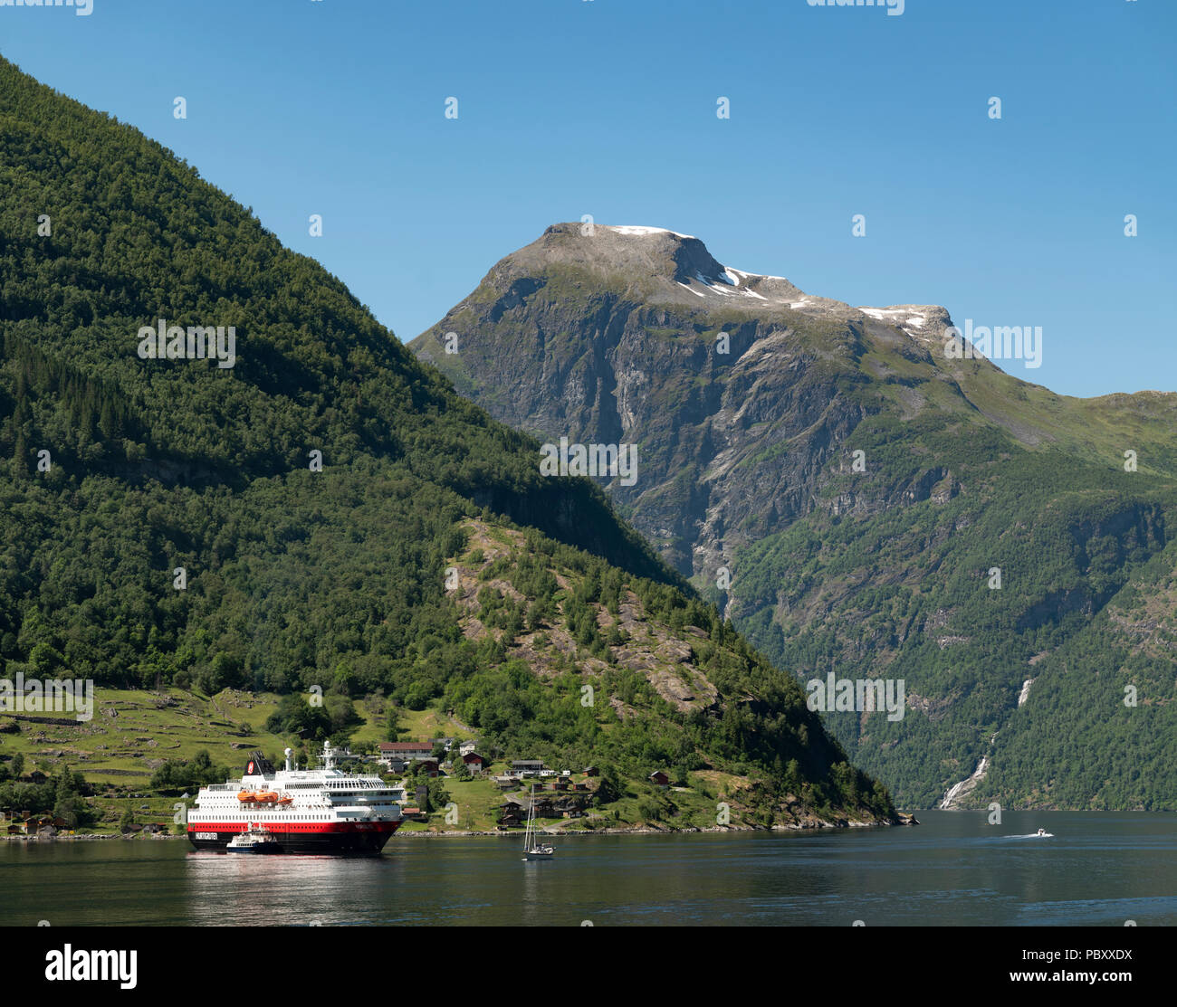 Hurtigruten in geiranger fjord hi-res stock photography and images - Alamy