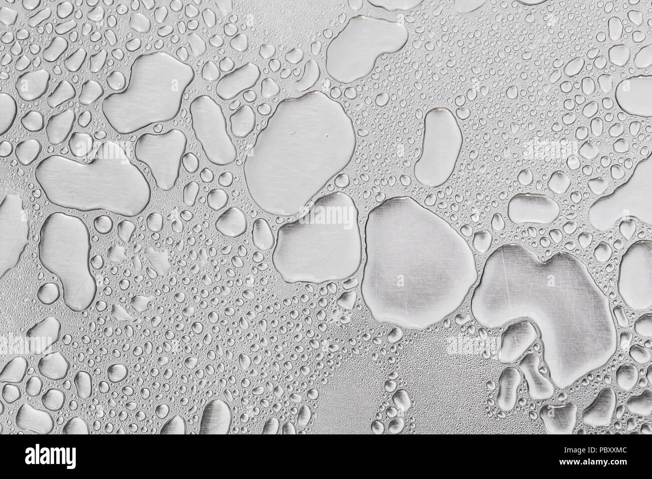 Metal surface covered in water drops bottom, closeup Stock Photo - Alamy