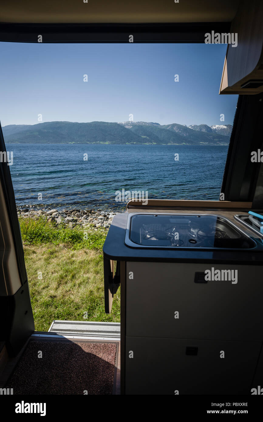 Campervan view hi-res stock photography and images - Alamy