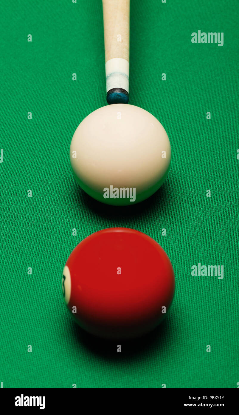 Billiard balls in a pool table Stock Photo - Alamy