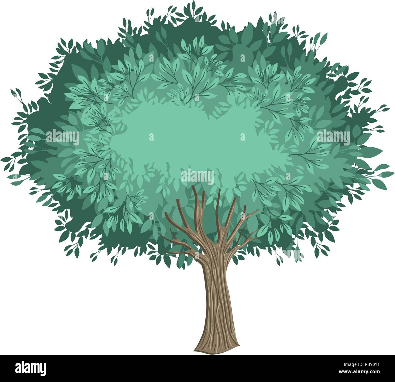 Stylized deciduous tree Stock Vector Images - Alamy