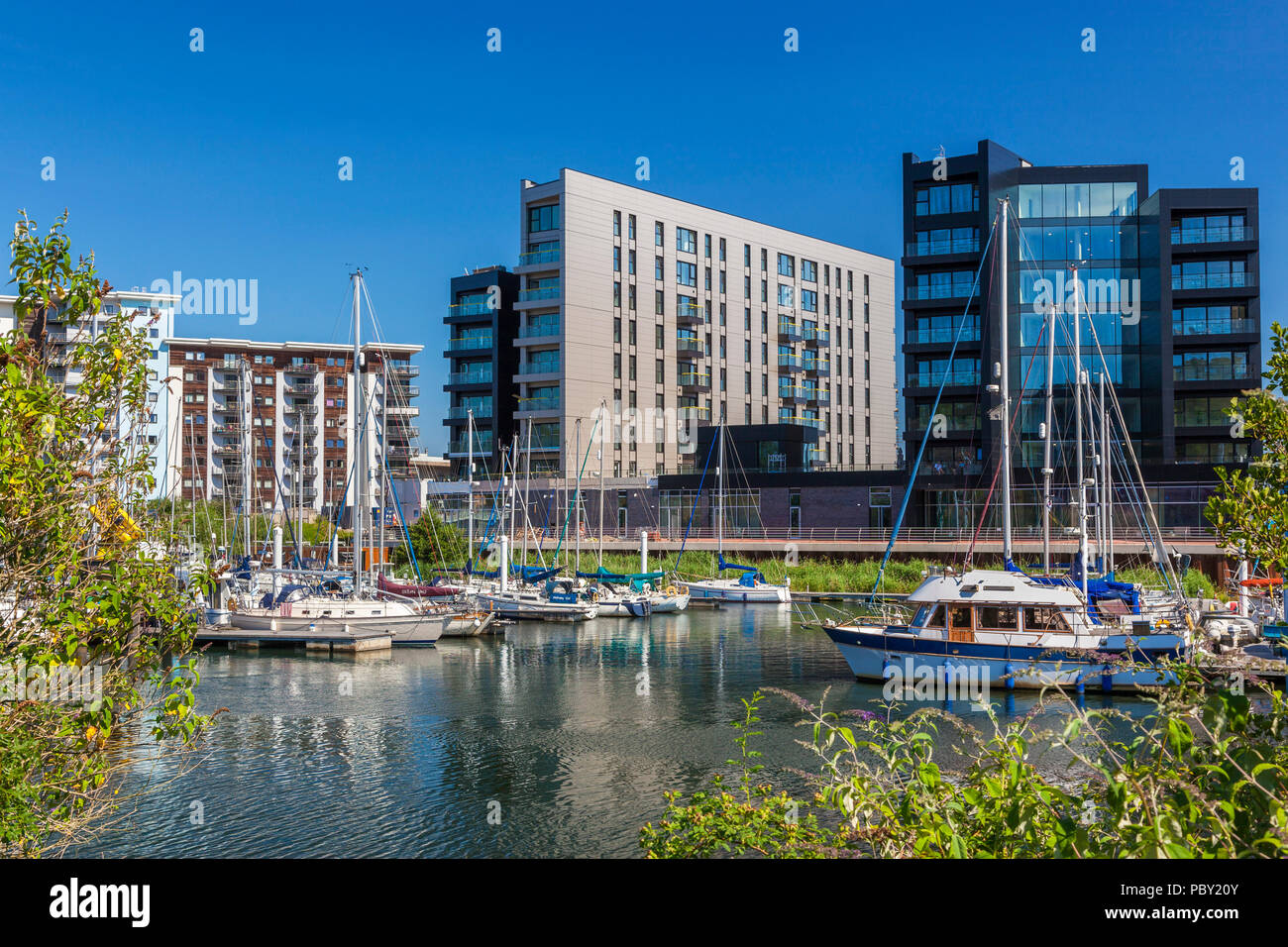 Modern Apartments, Cardiff Bay, Wales, UK Stock Photo - Alamy