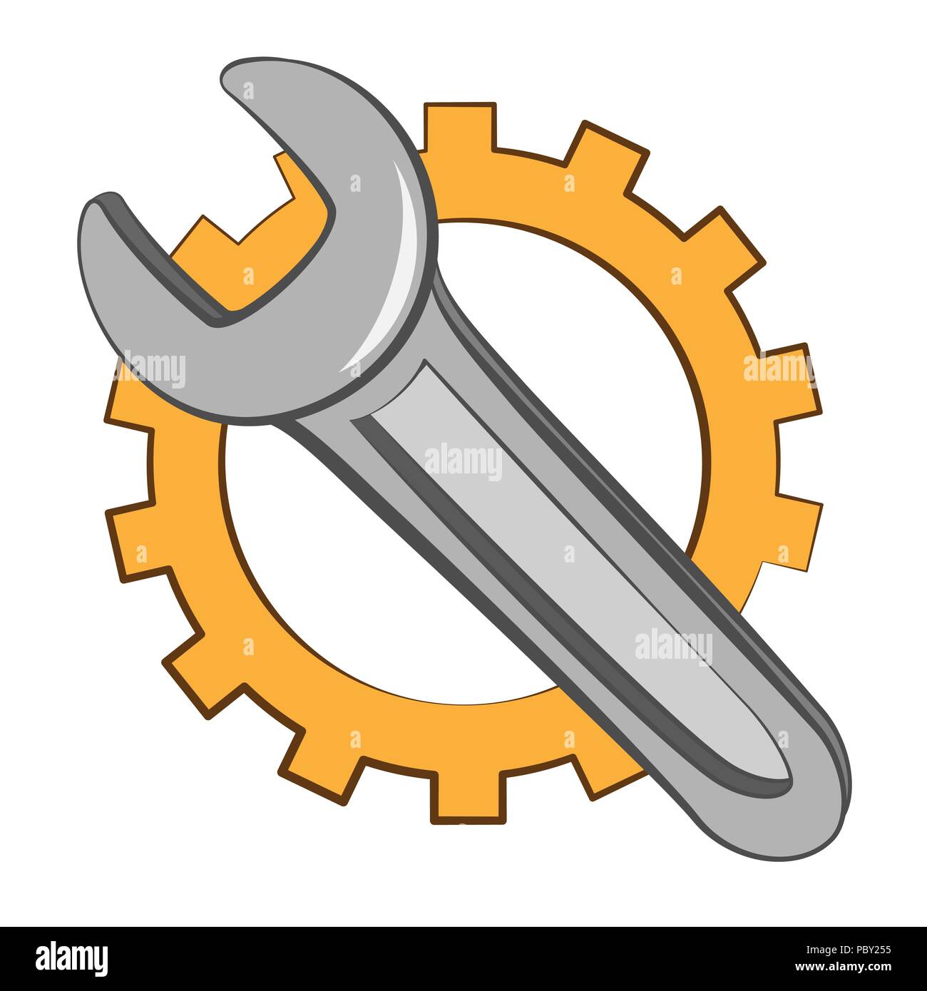 Metal wrench in hand Stock Vector Images - Alamy