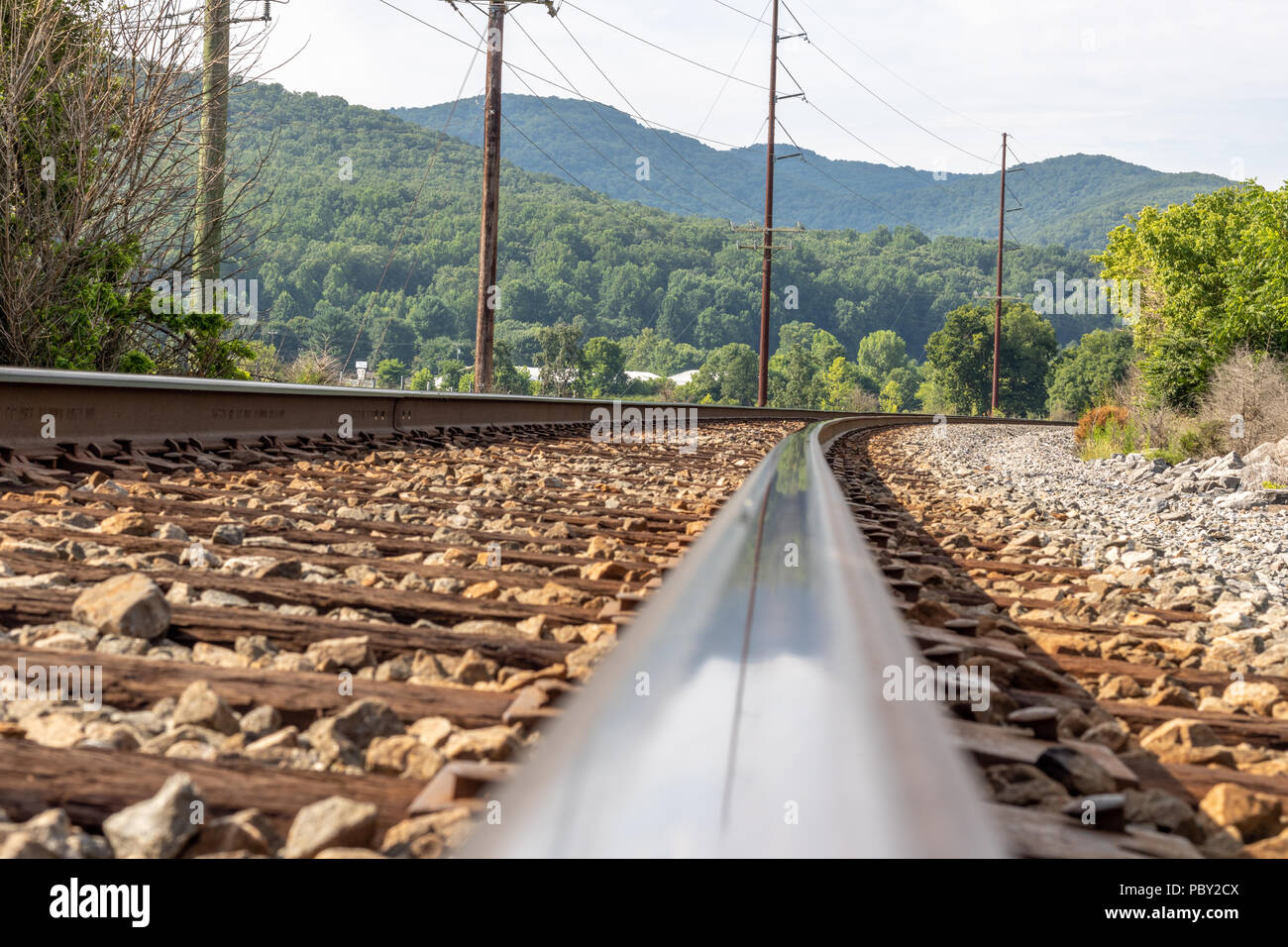 Train tracks close up hi-res stock photography and images - Alamy