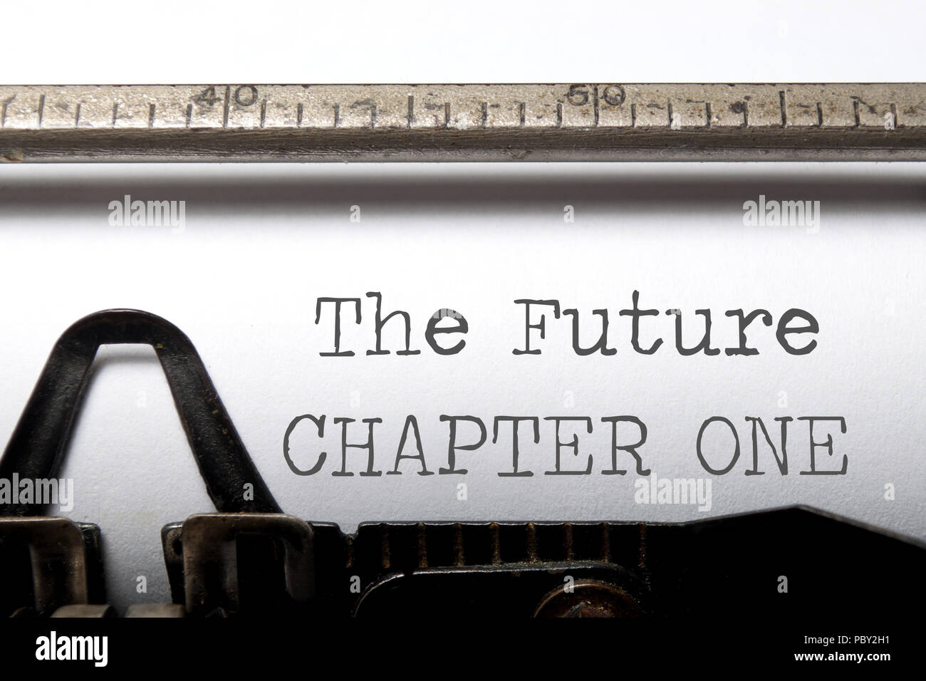 The future chapter one printed on an old typewriter Stock Photo - Alamy