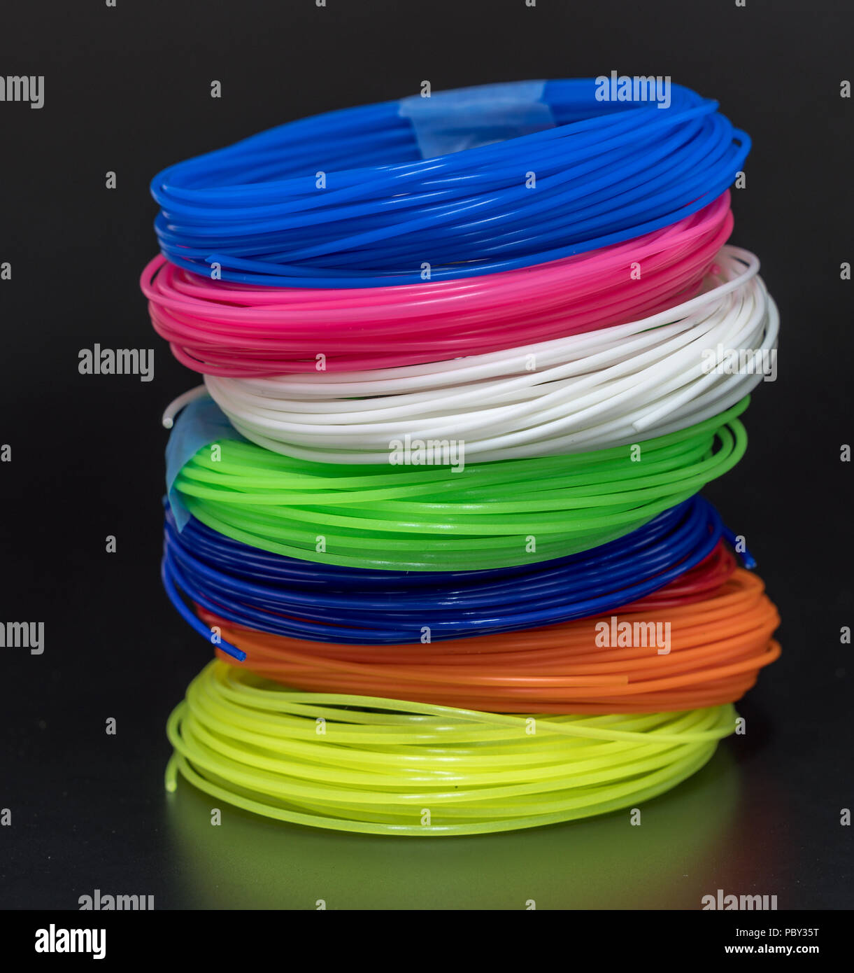 color plastic PLA and ABS filament for printing on a 3D printer Stock ...