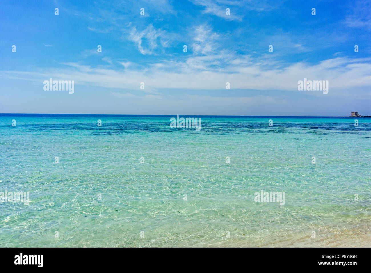 Turquoise light blue sea water, best beach for summer vacation, sea ...