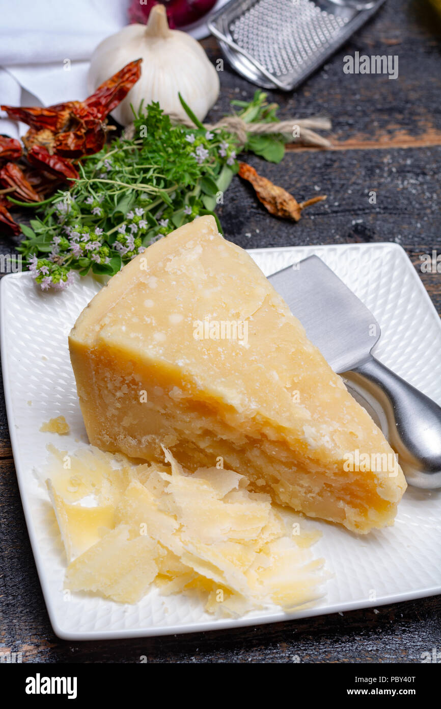 Traditional italian food - 36 months aged in caves Italian parmesan ...