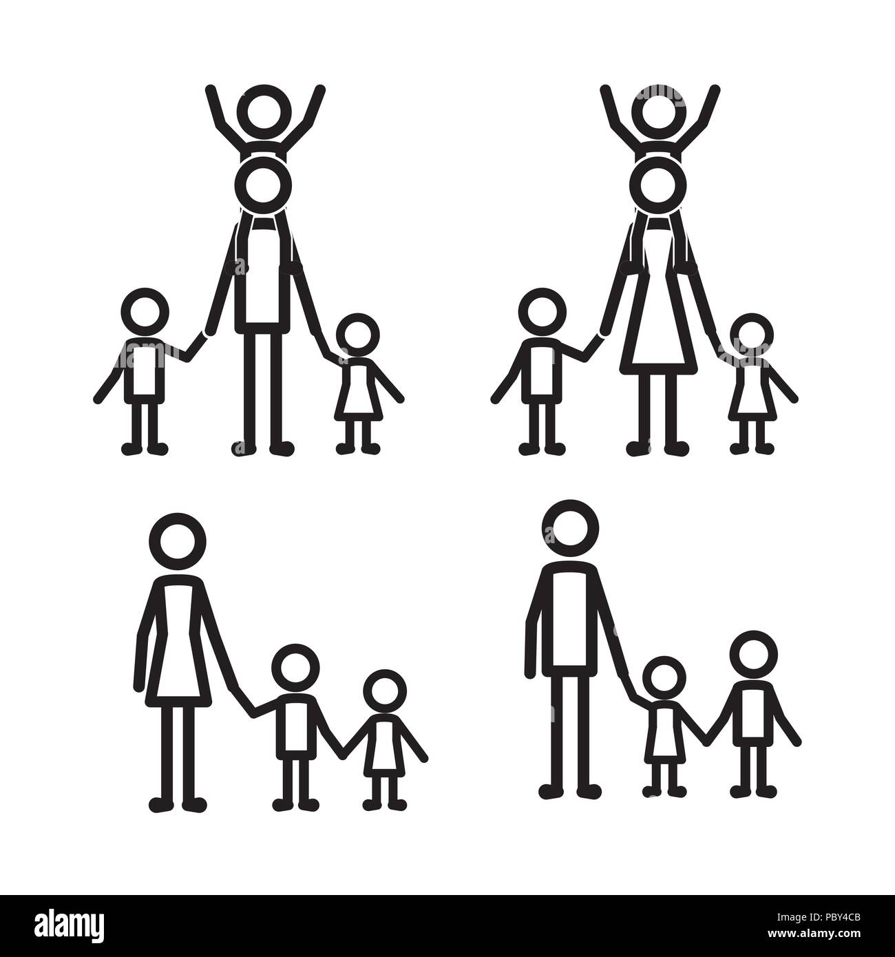 Family parenting line icon Cut Out Stock Images & Pictures - Alamy