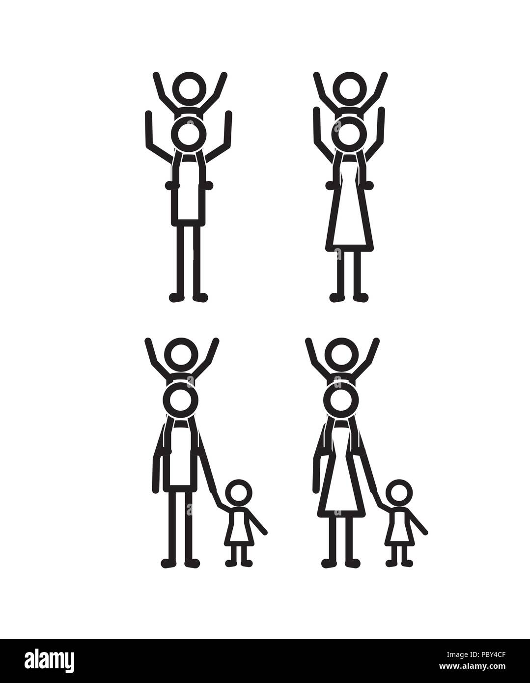 family members set lines figures Stock Vector Image & Art - Alamy