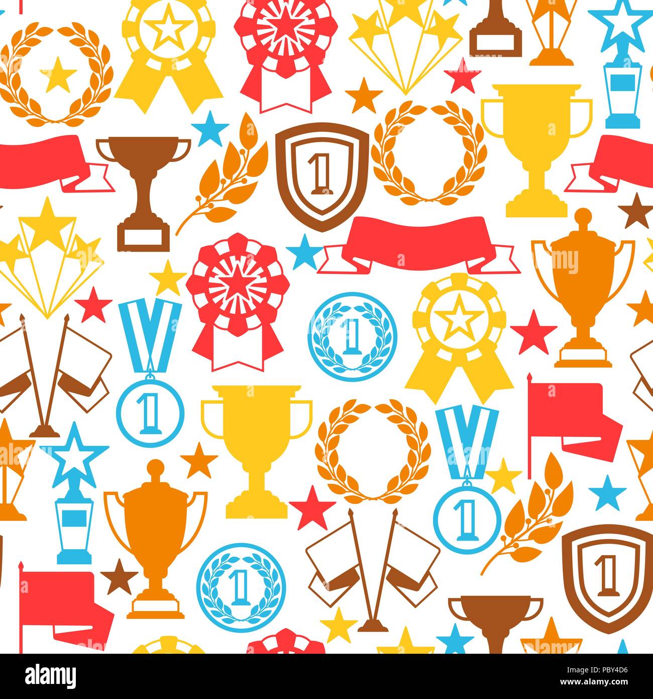 Awards and trophy seamless pattern Stock Vector Image & Art - Alamy