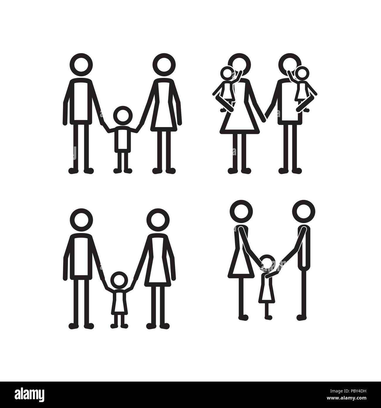 family members set lines figures Stock Vector Image & Art - Alamy