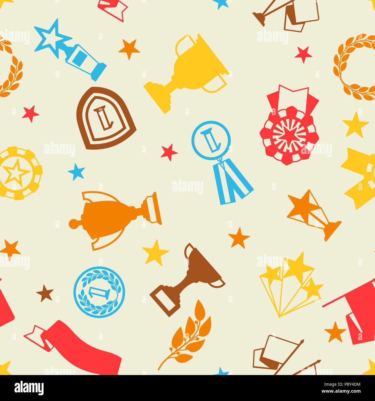 Awards and trophy seamless pattern Stock Vector Image & Art - Alamy