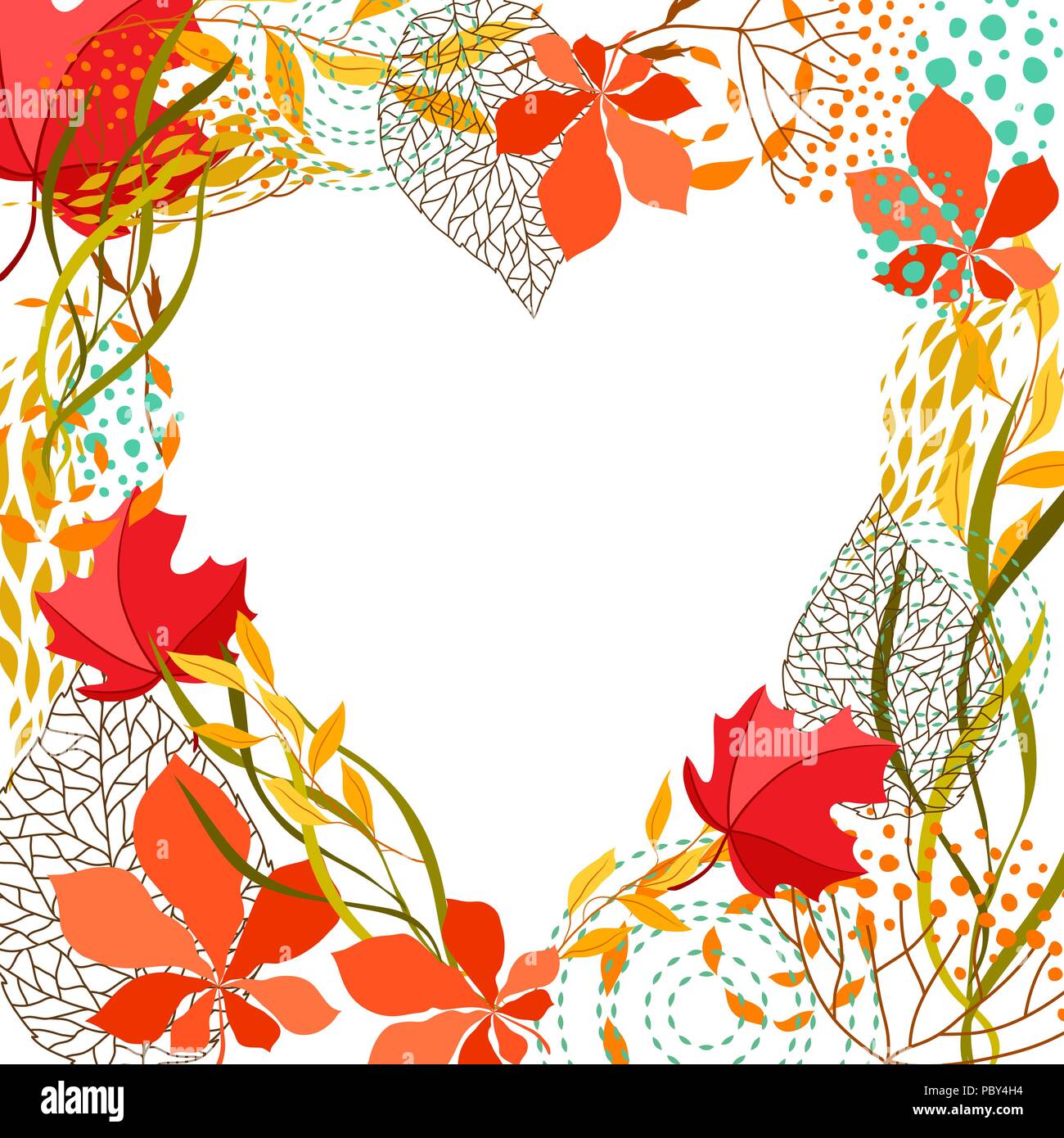 Frame with falling leaves Stock Vector Image & Art - Alamy