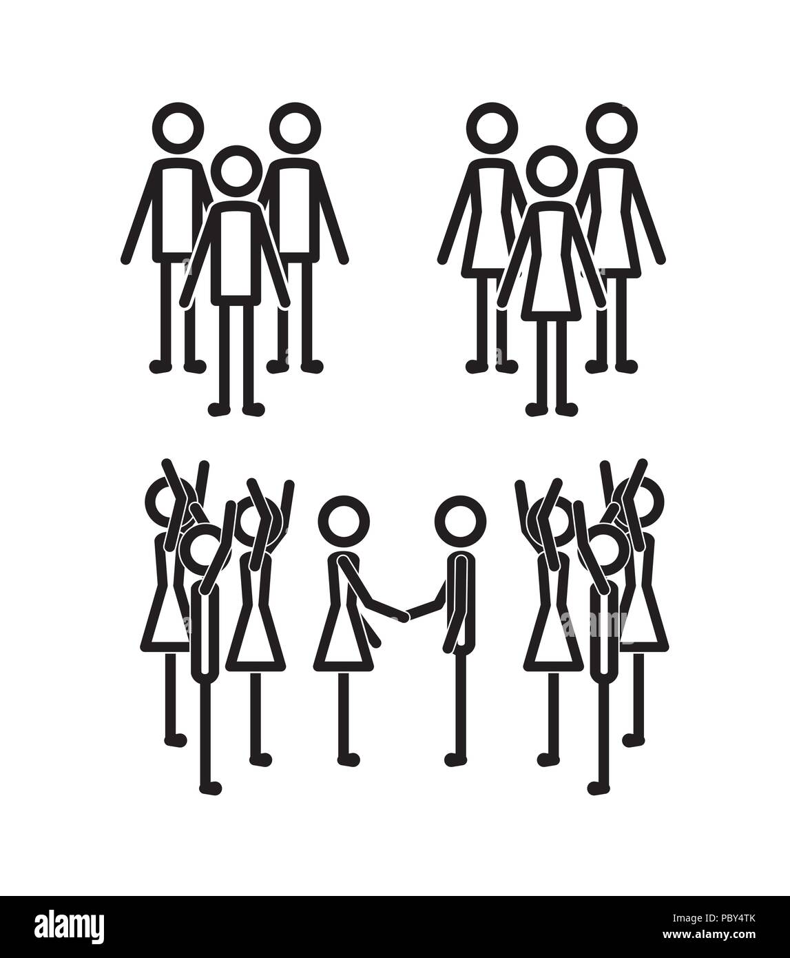 teamwork people linear figures Stock Vector Image & Art - Alamy