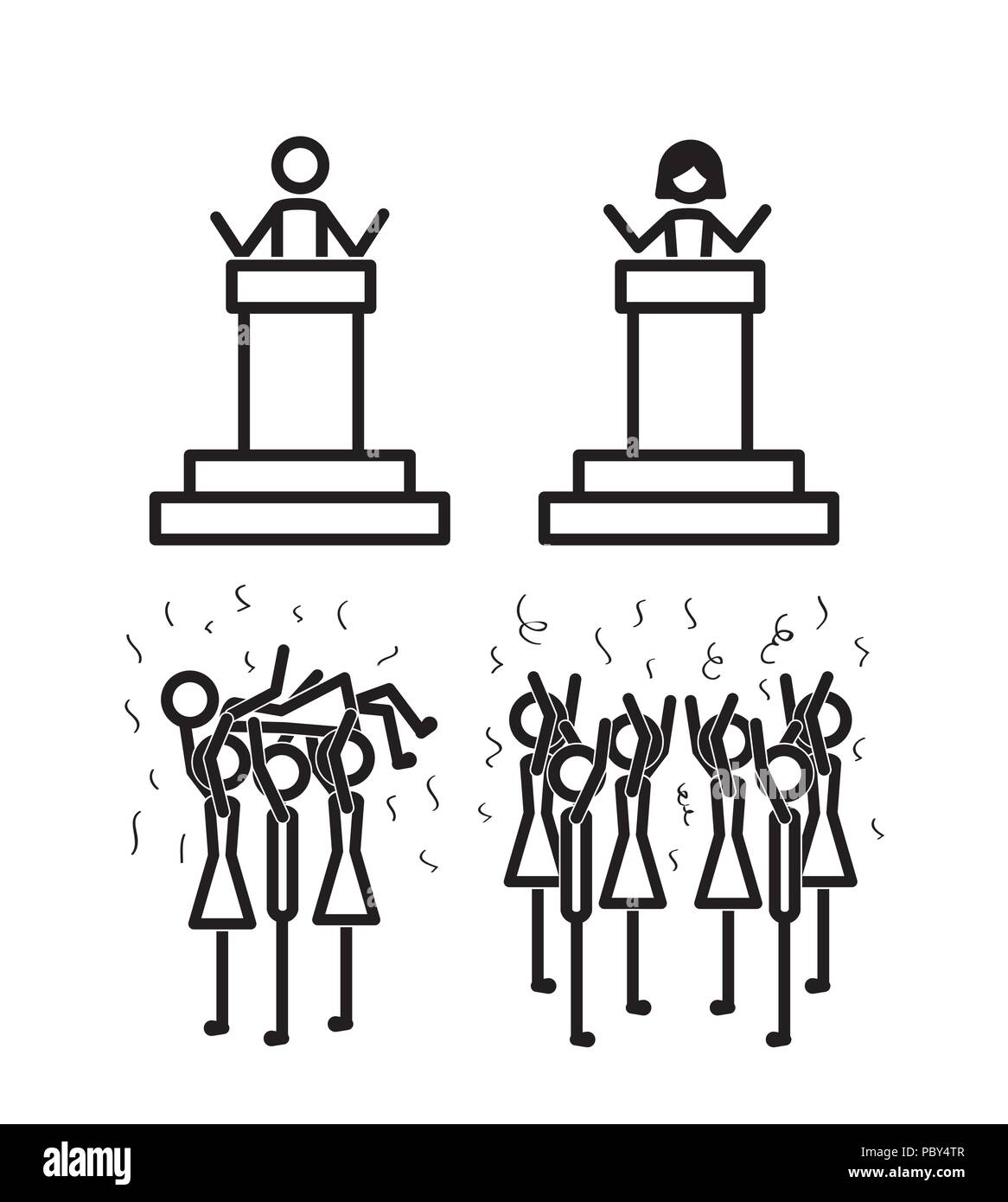 teamwork people linear figures Stock Vector Image & Art - Alamy