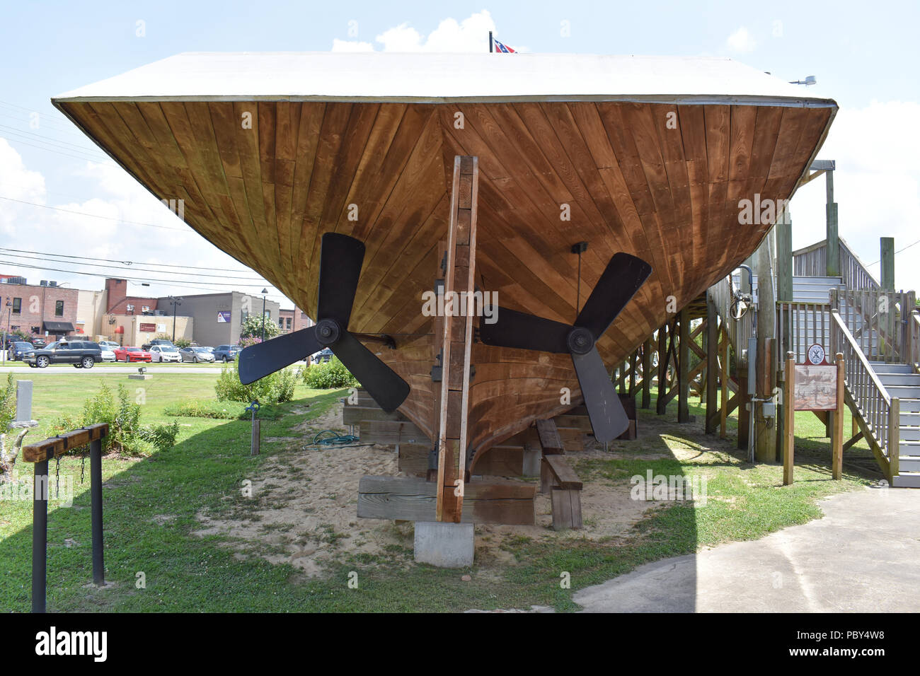 A rear view of the CSS Neuse II full size replica of the Confederate ...