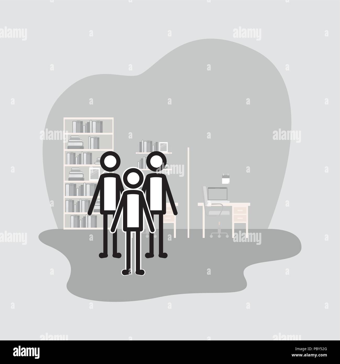 group of men in the office linear figures Stock Vector Image & Art - Alamy