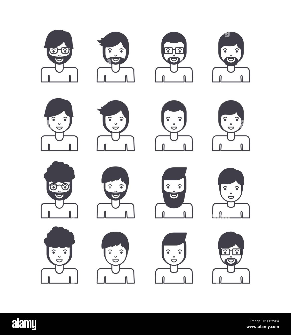 group of young men characters Stock Vector Image & Art - Alamy