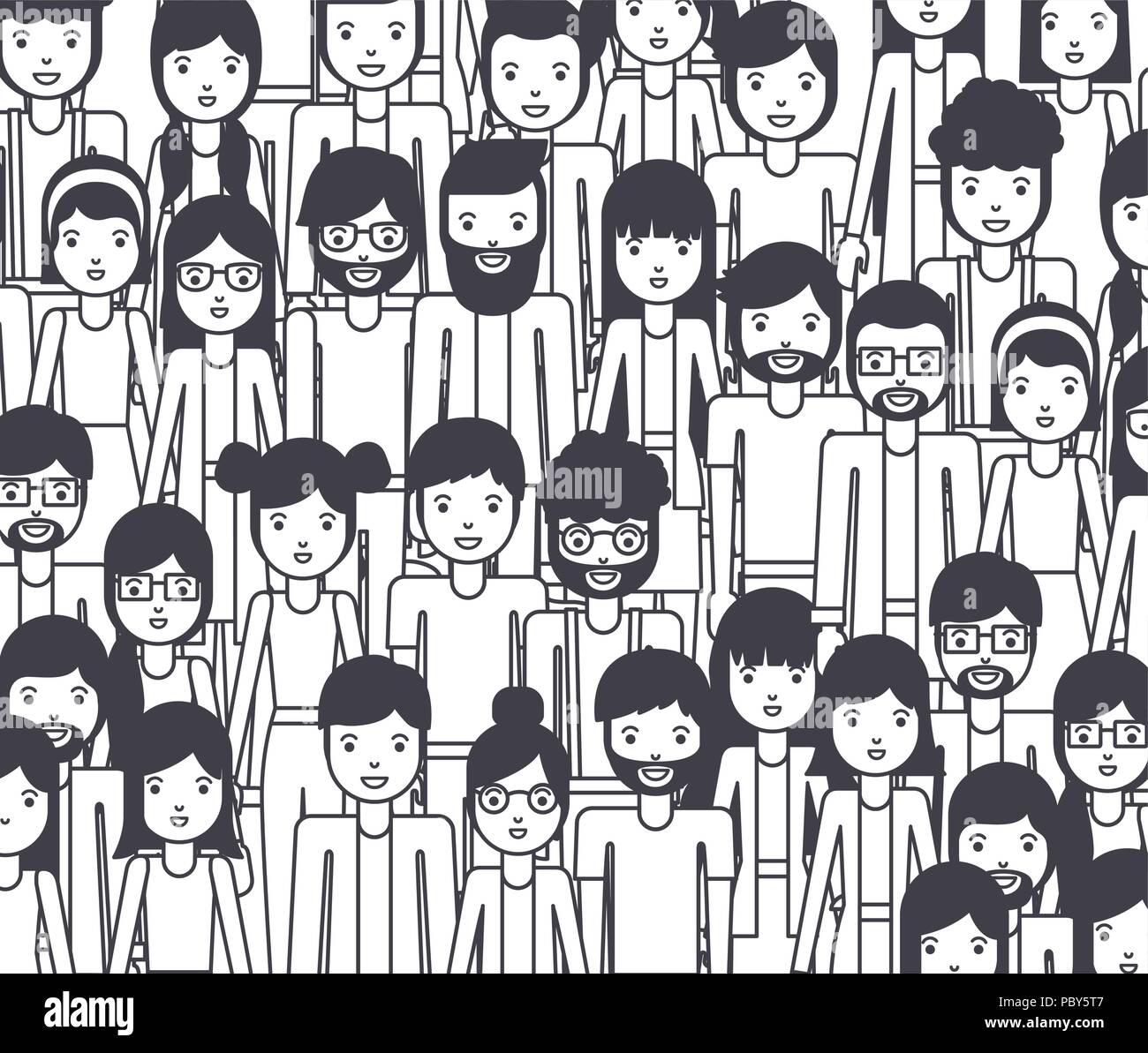 Young group student friends Stock Vector Images - Alamy